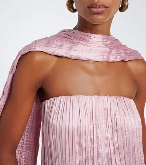 Posse Esme Scarf-detail Satin Maxi Dress