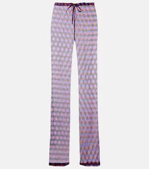 Dries Van Noten Polka-dot Silk Straight Leg Pants - Multicoloured