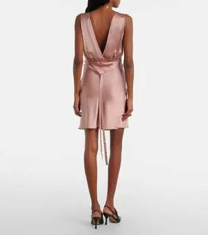 Chloé Lace-trimmed Silk Satin Minidress