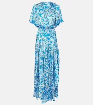 Poupette St Barth Mabelle Printed Maxi Dress - Blue