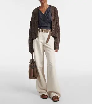 Brunello Cucinelli Suede Strappy Sandals With Buckle Fastening