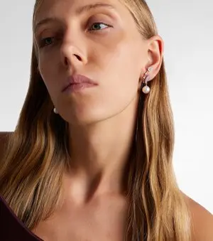 Yeprem Pearlescent 18kt White Gold Earrings With Diamonds And Pearls
