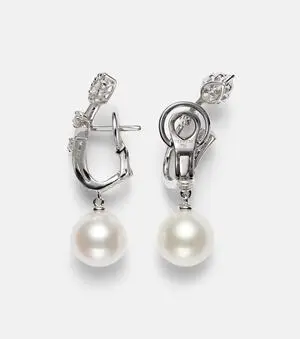 Yeprem Pearlescent 18kt White Gold Earrings With Diamonds And Pearls
