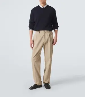 THE ROW Tomasino Cotton Twill Straight Pants
