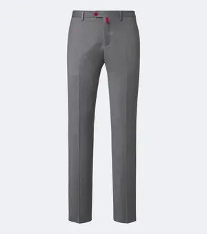 Kiton Virgin Wool Slim Fit Trousers - Grey