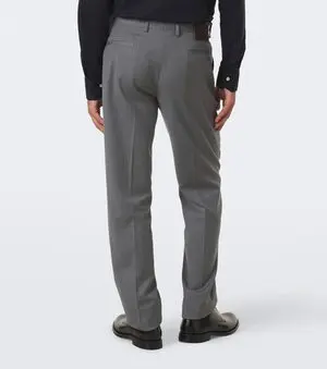 Kiton Virgin Wool Slim Fit Trousers