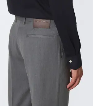 Kiton Virgin Wool Slim Fit Trousers