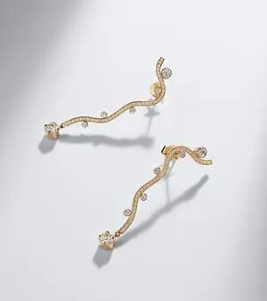 Sophie Bille Brahe Grand Ocean Etoile 18kt Yellow Diamond Earrings