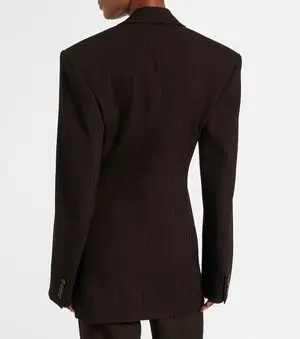Saint Laurent Wool-blend Blazer - Brown