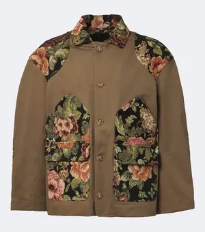 Simone Rocha Floral Patchwork Cotton Jacket - Green