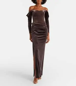 Alex Perry Draped Velvet Gown