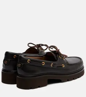 GIANVITO ROSSI Olonne Leather Boat Shoes
