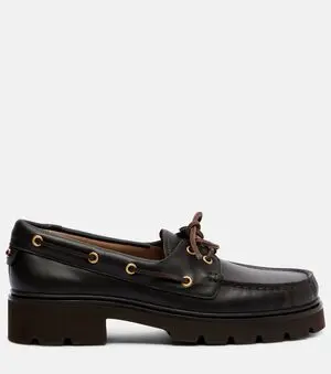 GIANVITO ROSSI Olonne Leather Boat Shoes