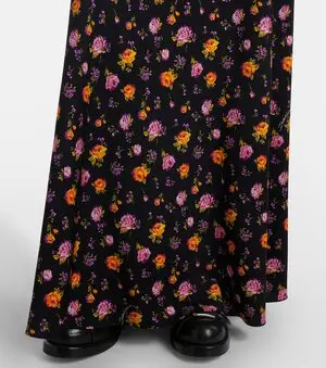 Dolce & Gabbana Floral Silk-blend Charmeuse Maxi Skirt