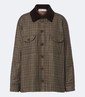 BLAZÉ MILANO Olmida Berber Checked Wool And Cashmere Jacket