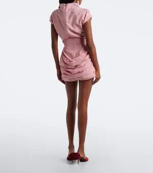 Magda Butrym Draped Cotton And Silk Minidress