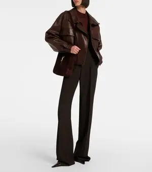 Saint Laurent Le 5 À 7 Large Suede Shoulder Bag - Brown