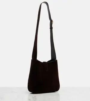 Saint Laurent Le 5 À 7 Large Suede Shoulder Bag - Brown