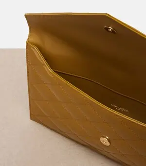Saint Laurent Paris Quilted Patent Leather Pouch