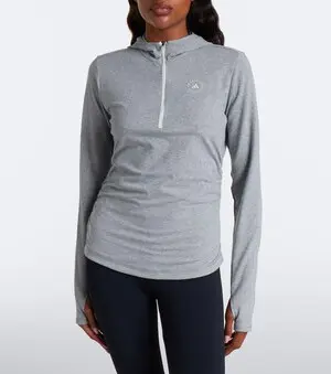 Adidas By Stella McCartney Logo Jersey Half-zip Hoodie
