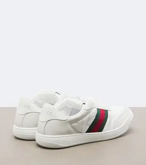 Gucci Screener Web Stripe Sneakers - White
