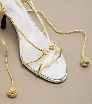 Jacquemus Tourni Metallic Leather Sandals