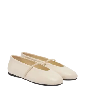 Miu Miu Leather Ballet Flats - White