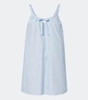Posse Lila Gingham Cotton Minidress - Blue