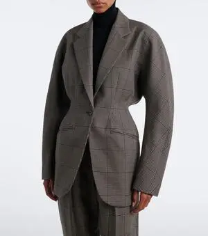 MUGLER Checked Oversized Wool Jacket