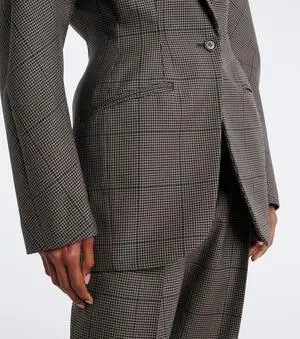 MUGLER Checked Oversized Wool Jacket