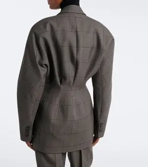 MUGLER Checked Oversized Wool Jacket