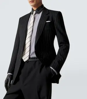 TOM FORD Striped Silk Jacquard Tie - White