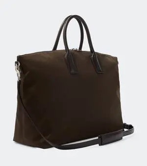 Saint Laurent Leather-trimmed Canvas Tote Bag