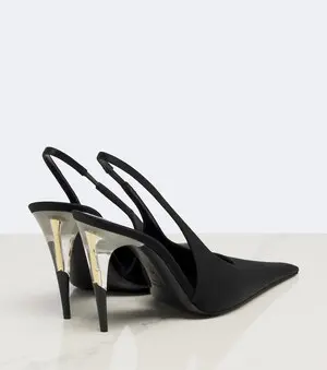 Saint Laurent Goya Satin Slingback Pumps