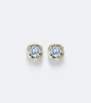 SYDNEY EVAN Icon 14kt Earrings With Aquamarines - Gold