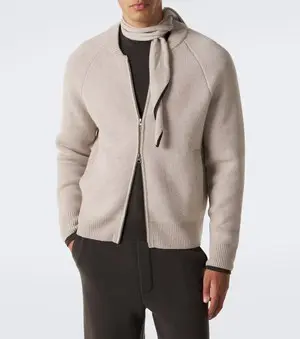 LISA YANG Cashmere Zip-up Cardigan - Beige