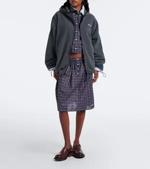 Miu Miu Hooded Oversized Fleece Jacket