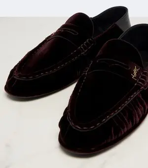 Saint Laurent Le Loafer Velvet Penny Loafers