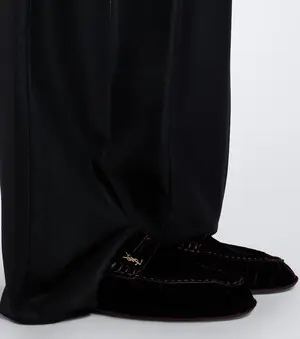 Saint Laurent Le Loafer Velvet Penny Loafers - Burgundy