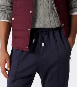 Eleventy Silk And Cotton-blend Sweatpants