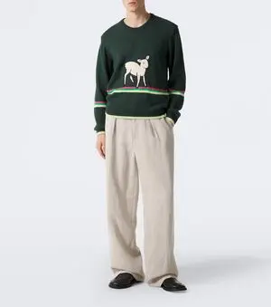JW Anderson Linen-blend Wide-leg Pants