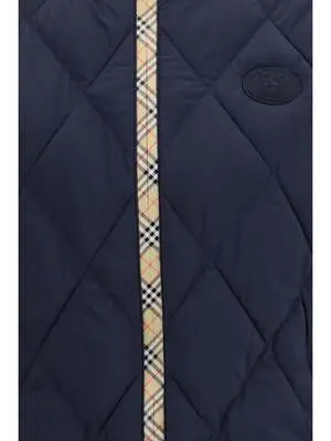 Burberry Down Vest With Check Trim