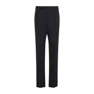 Saint Laurent Striped Herringbone Wool Tapered Trousers