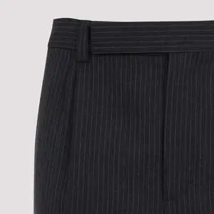 Saint Laurent Striped Herringbone Wool Tapered Trousers