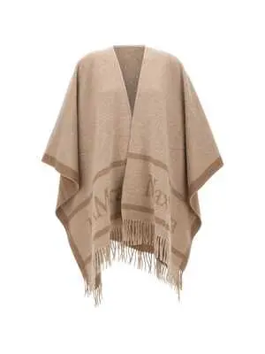 Max Mara Fringed Poncho - Brown