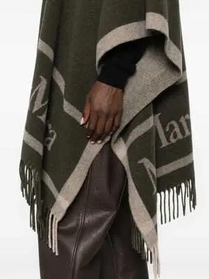 Max Mara Fringed Poncho - Brown