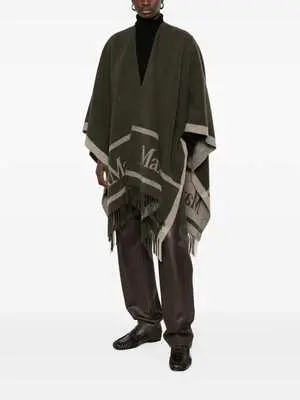 Max Mara Fringed Poncho - Brown