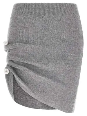 Giuseppe Di Morabito Jewel Pin Skirt - Gray