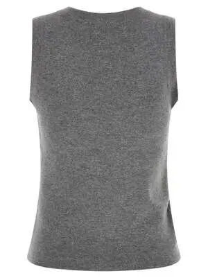 Giuseppe Di Morabito Jewel Brooch Knit Top - Gray