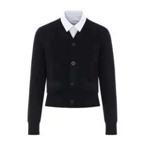 Sacai SACAI Poplin X Cotton Knit Cardigan Black